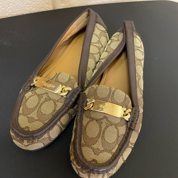 Coach | Shoes | Coach Signature Pattern Brown Loafers | Poshmark